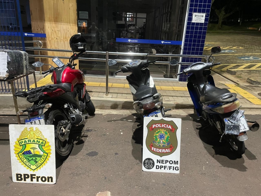 Três homens são presos e motocicletas e mercadorias apreendidas em ...